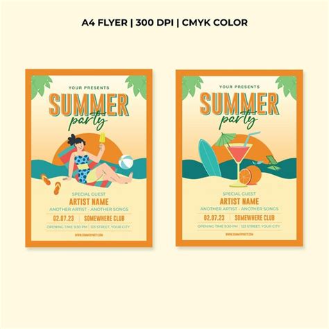 Folleto De Fiesta En La Piscina Vector Premium