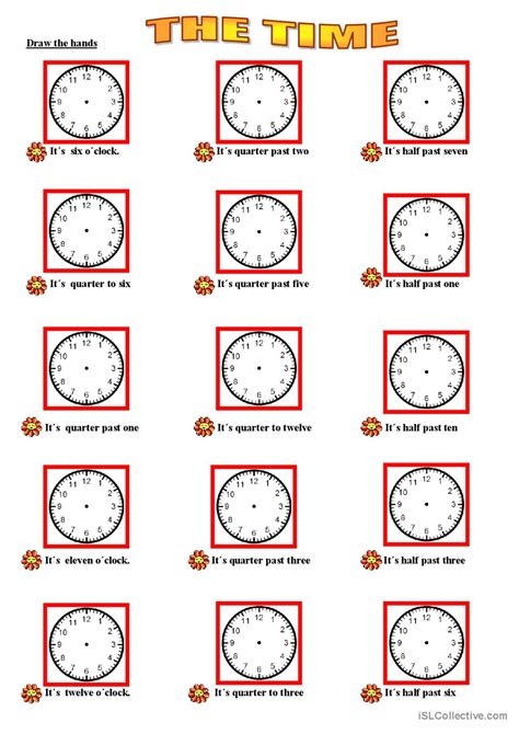 The Time English Esl Worksheets Pdf And Doc