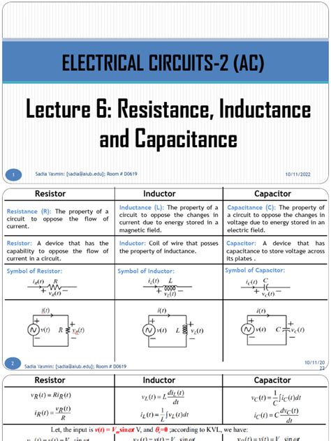 06 Resistance Inductance And Capacitance Pdf Inductor Capacitor