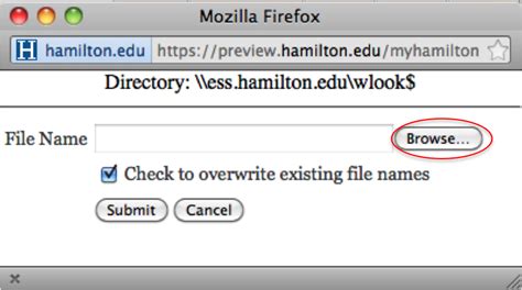 Resource Center SSS File Manager On The Hamilton College