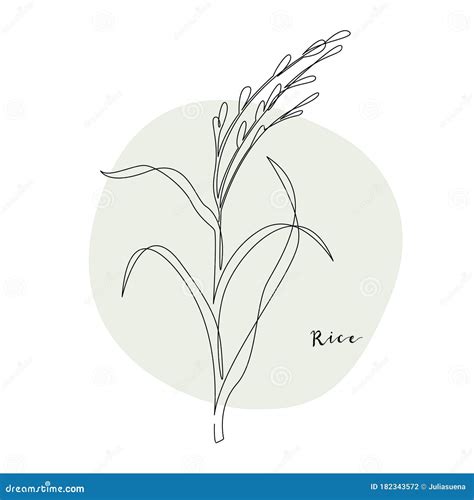 Continuous Line Rice Grain Crop Vector Line Art Perfect For Logo