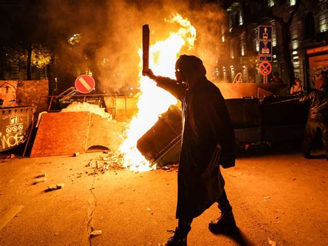 Protesters Hurl Fireworks At Police In Tbilisi Georgia Gallery Nt News