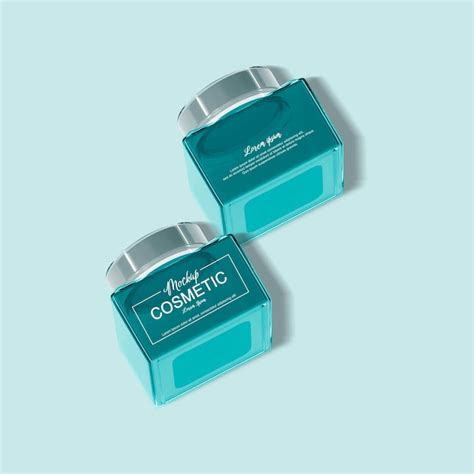 Premium Psd Cosmetic Square Glass Jar Mockup