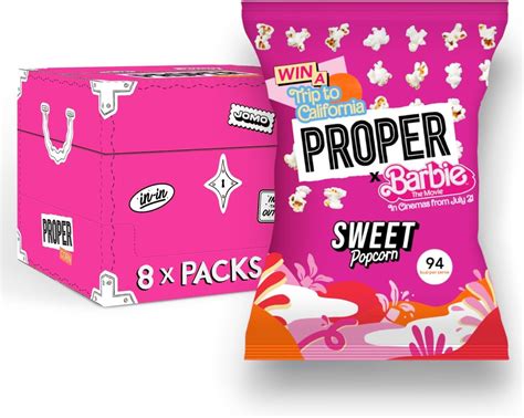 Propercorn Popcorn 90g Sharing Bag Pack Of 8 94 Kcal Natural