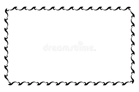 Simple Seamless Vector Rectangle Hand Draw Sketch Floral Border Stock Vector Illustration Of