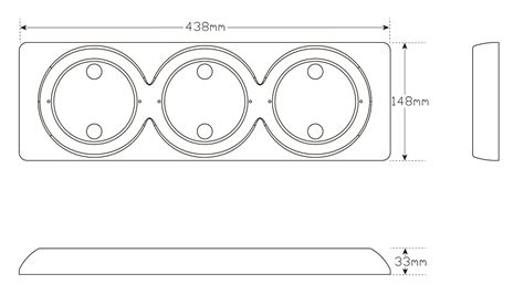 102B3C Triple Surface Chrome Mount Base