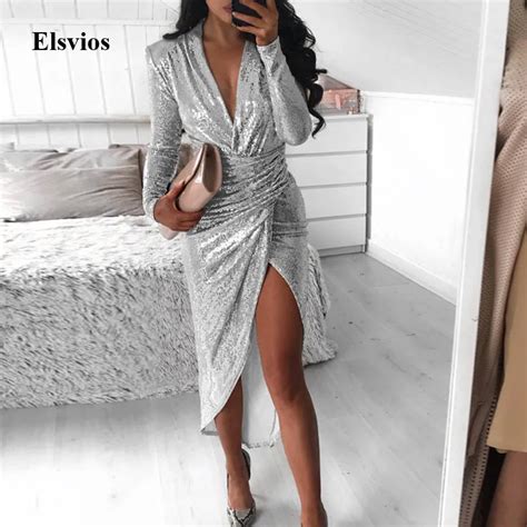 Сексуальный глубокий V образный вырез Обёрточная бумага Яркий шелковый блестящие вечерние