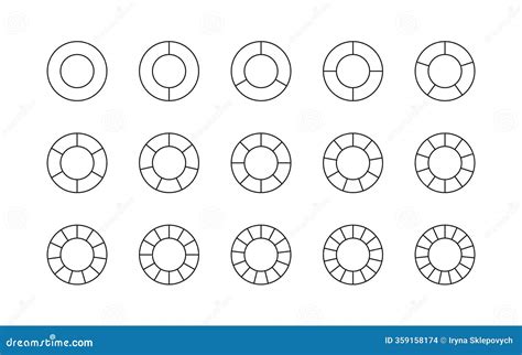 Outline Circle Chart Round Structure Template With Elements Circular Section Graph Pie