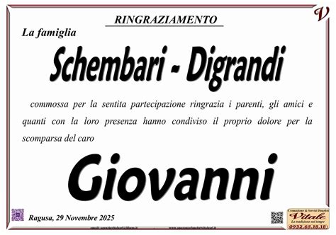 Funerali E Annunci Funebri A Ragusa Giovanni Schembari Funer24