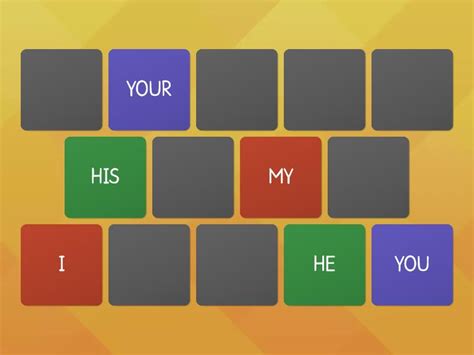 Possessive Nouns Matching Pairs