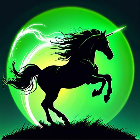 Premium Photo A Unicorn With A Green Background And A Green