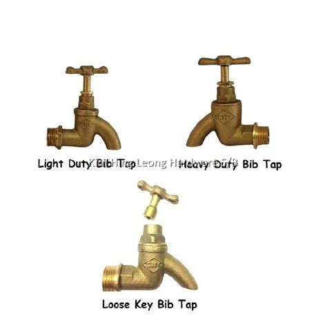 City 12 Brass Bib Tap Water Tap Light Duty Heavy Duty Loose Key