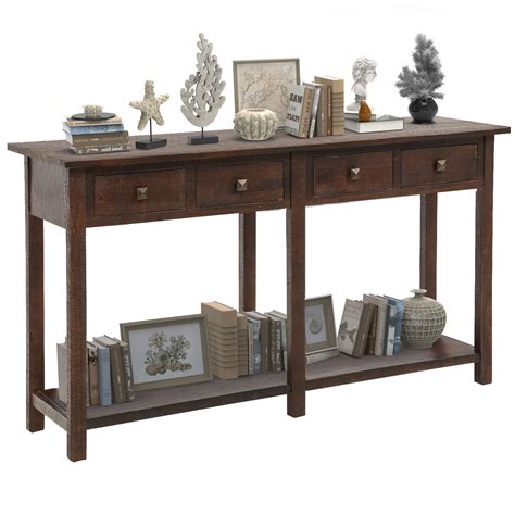 Longshore Tides Entryway Table Console Table With Drawers And Bottom