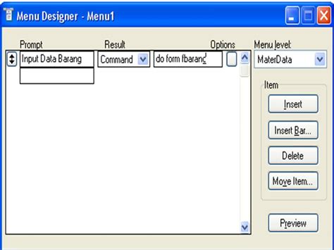 Menu Pada Visual Foxpro 90 Indahnya Berbagi