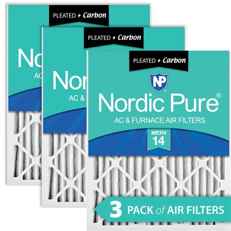 12x24x2 Pleated Air Filters Merv 14 Plus Carbon 3 Pack Grow It Depot