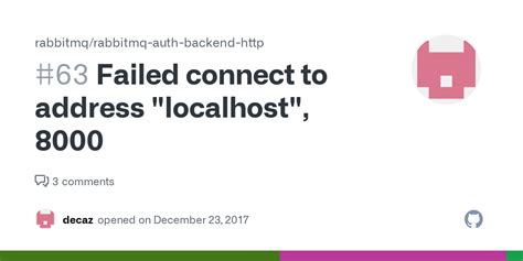 Failed Connect To Address Localhost 8000 Issue 63 Rabbitmq