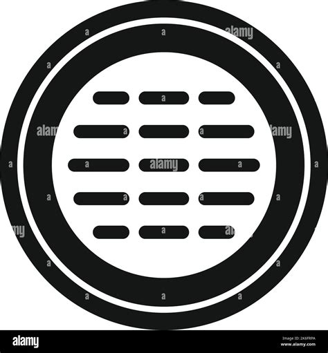 Garbage Manhole Icon Simple Vector Sewer Lid Street Circle Stock