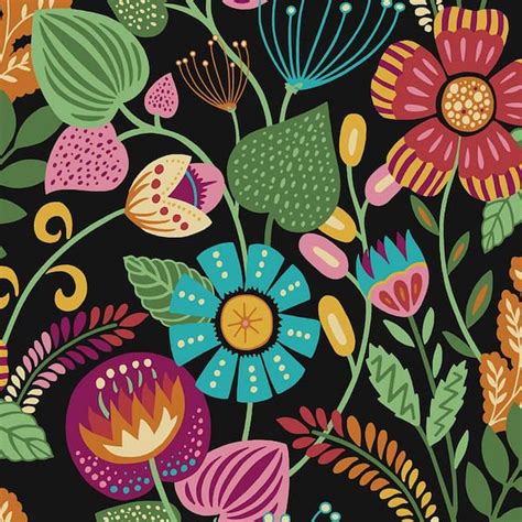 Seabrook Designs 6075 Sq Ft Ebony And Chromatic Colorful Floral