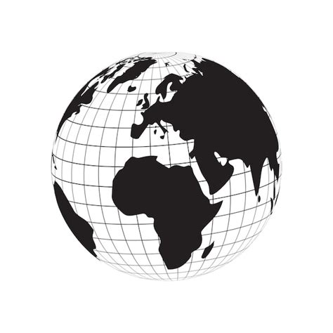 Premium Vector Globe Silhouette World Map Continents Europe And