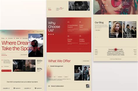 Modelling Agency Landing Page Ux And Ui Kits Websites Ft Modelling And Commercial Envato