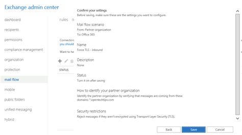 Configure Enforced TLS With A Partner In Office OpenTechTips
