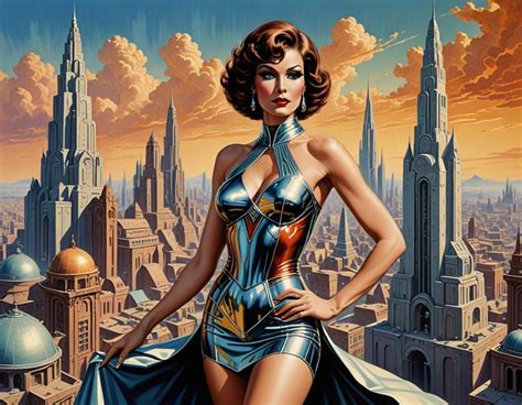 2025 Ad A Century Ago Vintage Sci Fi Pinup Girl Stands A