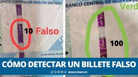 Cómo detectar un billete falso de 100 soles según el BCR El Tiempo