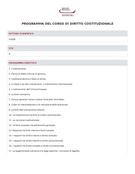 Programma Diritto Pubblico Docsity