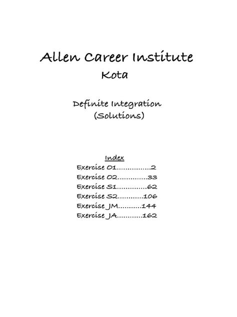 Definite Integration Pdf