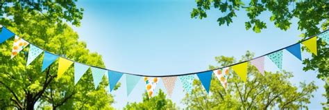 Premium Photo Festive Pennant String In Vibrant Colors