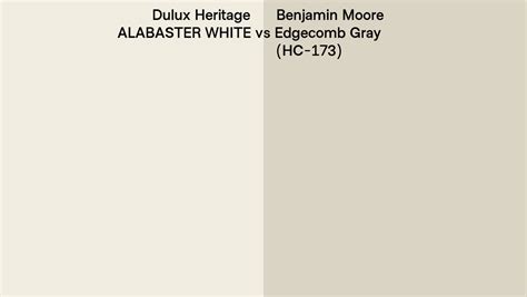 Dulux Heritage Alabaster White Vs Benjamin Moore Edgecomb Gray Hc 173 Side By Side Comparison