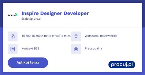 Oferta Pracy Inspire Designer Developer Scalo Sp Z Oo Warszawa