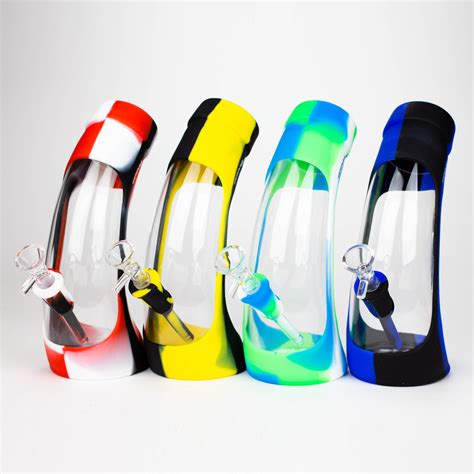 Fortune 9 Silicone And Glass Water Pipes Assorted Mile High Glass Pipes