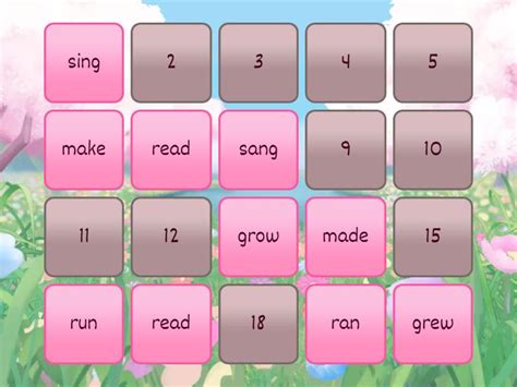Ch4 Verb Table Matching Pairs