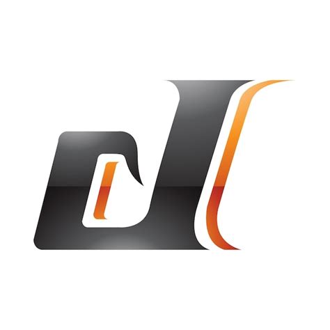 Premium Vector Black And Orange Glossy Lowercase Italic Letter D Icon