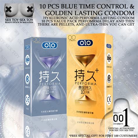 [ 10pcs Blue Time Control And Golden Lasting Condom ] Official Olo Condom