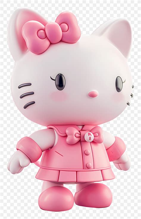 Hello Kitty Adorable White Cat In Pink Outfit Png 2480x3856px