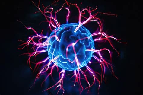Premium Photo Abstract Neuron Shaped Neon Light Pattern Created By