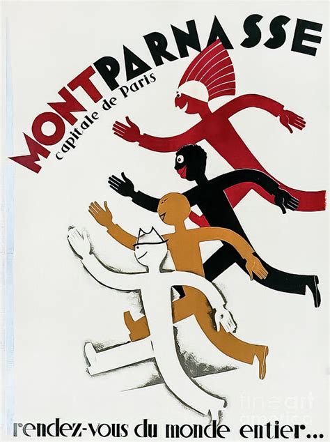 Montparnasse Paris France Travel Poster 1950 Drawing By M G Whittingham Pixels