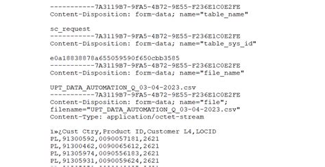 Request Attachment As CSV File Is Over Writing With Header And Parameter Details Which I