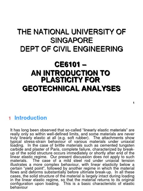2 Ce6101 An Introduction To Plasticity 20092020 Download Free Pdf Deformation Engineering