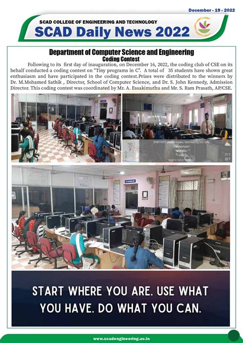 Coding Contest SCAD College Of Engineering And Technology Tirunelveli