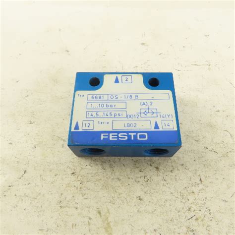 Festo OS 1 8 B 145PSI OR Gate Pneumatic Logic Valve G1 8 Bullseye
