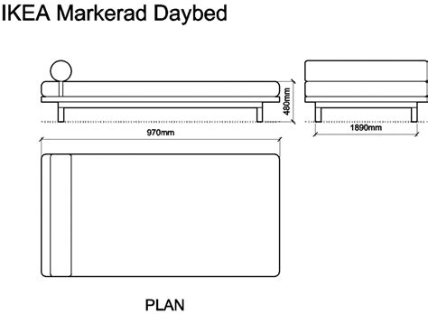 Ikea Markerad Daybed Dwg Drawing Thousands Of Free Autocad Drawings