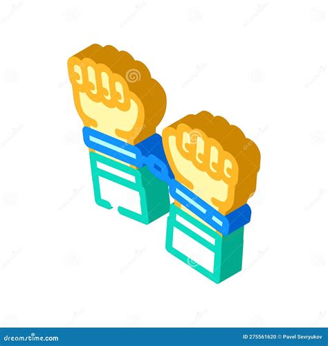 Handcuffed Hands Crime Isometric Icon Vector Illustration Stock Vector