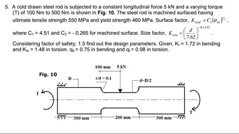 A Cold Drawn Steel Rod Is Subjected To A Constant