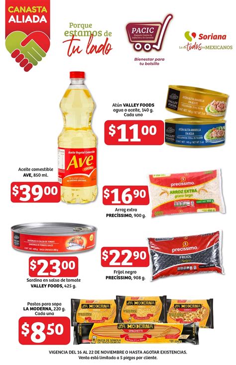 Folleto Soriana Canasta Aliada en frutas verduras y carnes válido al