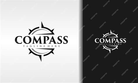 Premium Vector Simple Compass Text Logo