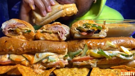 Subway Mukbang Messy Eating Youtube
