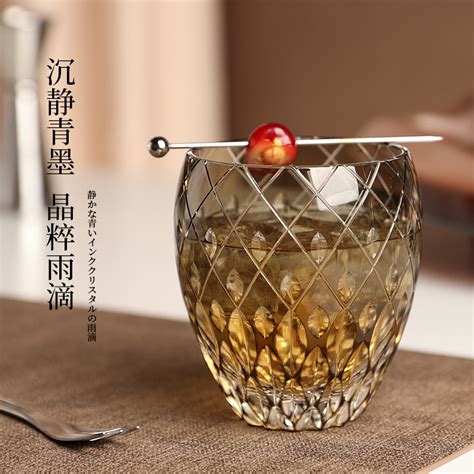 预售日本KAGAMI江户切子水晶玻璃威士忌杯日式酒杯酒具远雷洛克杯 虎窝淘